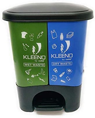 CELLO Duo Plastic Step-On Pedal Dustbin for Wet and Dry Waste| 2 In 1 ...