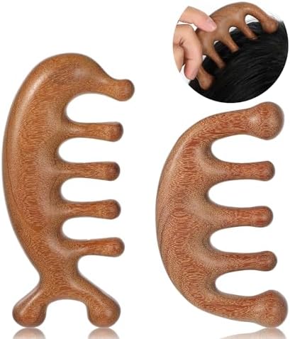 Amazon.com: 2 Pack Scalp Massager Combs, Natural Wooden Head Massager ...
