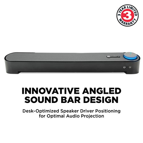 GOgroove Computer Speaker Mini Soundbar - USB Powered PC Sound Bar with ...