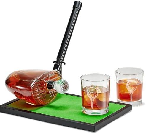 Amazon.com | CRAFTGEN Golf Whiskey Decanter Set with 4 Golf Ball Shot ...