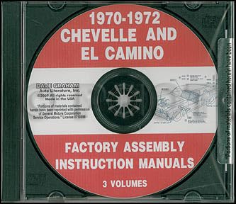 CD 1970-1972 Chevelle Assembly Manual El Camino Monte Carlo Malibu, SS ...