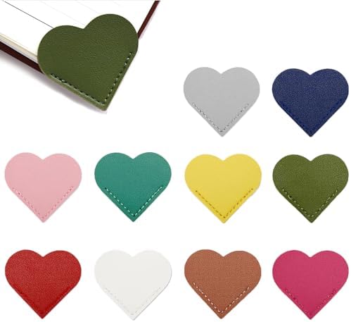 Amazon.com: Leather Heart Bookmarks - Winjeto 6 Pieces Cute Corner Page ...