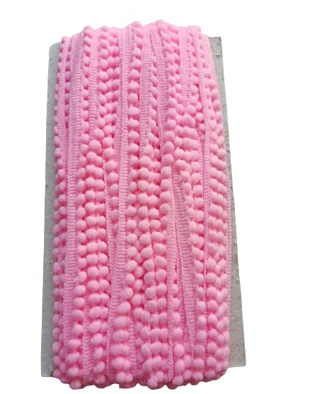 Baby Pink Pom Pom Mini Bobble Ball Fringe Braid Lace (24 Meter) Dot ...