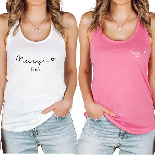 Amazon.com: Personalized Bride Tank Top -Custom Bachelorette Tank ...
