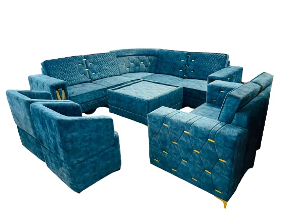 Pinky Furnisher 12 Seater Fabric Sofa Set for Living Room with Center ...