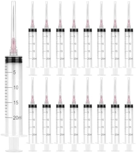 Amazon.com: 24 Pack Disposable 20ml/cc Syringes with Needle 18G 1.5 ...