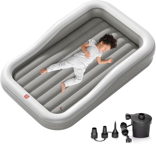 Amazon.com: QPAU Larger Inflatable Toddler Travel Bed, Portable Kids ...