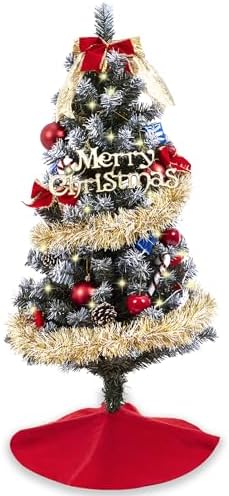 Amazon.com: 3FT Mini Flocked Christmas Tree, Small Christmas Tree with ...