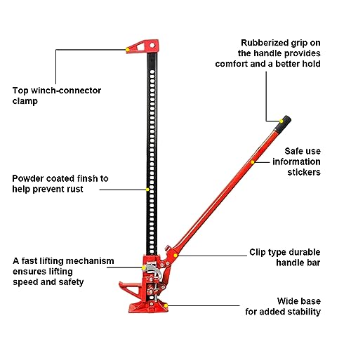 Snapklik.com : Utility Farm Jack 60 Inch 6,000lbs Ratcheting Off Road ...