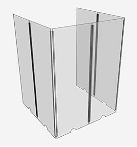 Amazon.com : Clear Acrylic Plexiglass 6-Panel Desk Sneeze Guard (24" x ...