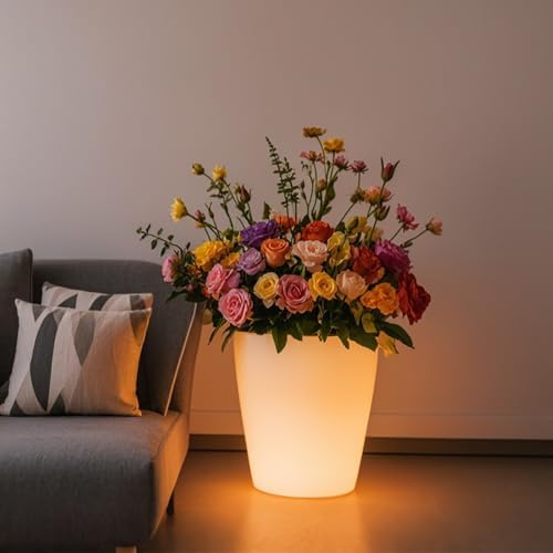 Amazon.com: Mr.Go RGB LED Flower Pot Light w/Remote, 16 Color Changing ...