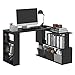 HOMCOM 47" L Shaped Desk, 360° Rotating Corner Desk
