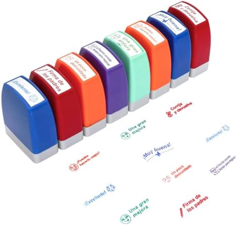 Amazon.com : Qilery 8 Pcs Teacher Stamp Spanish Teacher Grading Stamp ...