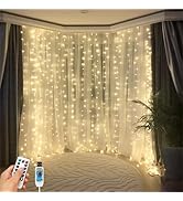 Amazon.com: HOLITS Fairy Curtain Lights Upgraded 100% Tangle-Free Warm ...