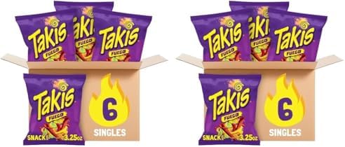Amazon.com: Takis Fuego 6 pc / 3.25 oz Snack Size Case, Hot Chili ...