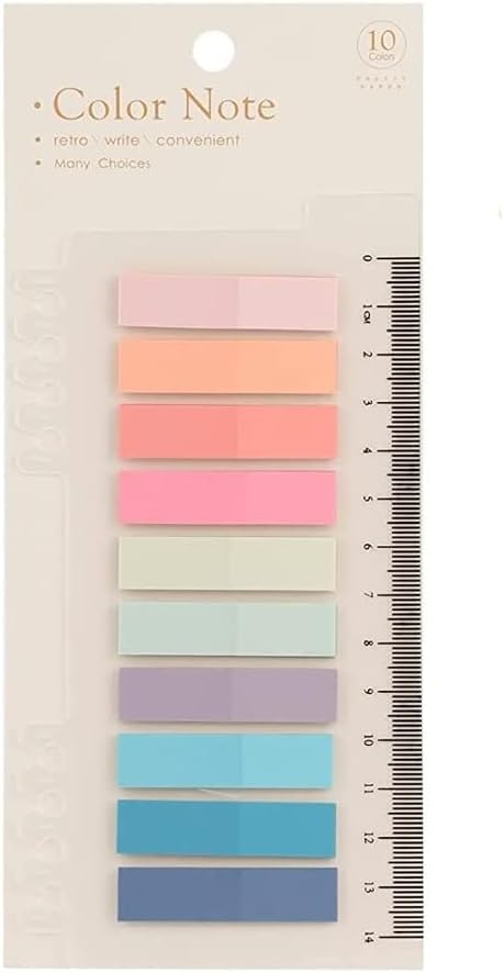 LUPINEZ Index Tabs Sticky Notes with Ruler Color Sticky Tabs for ...