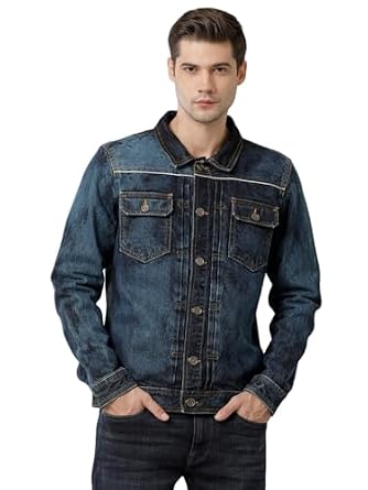 Buy VOI Jeans Men's Dark Blue Regular Fit Casual Jacket at Amazon.in