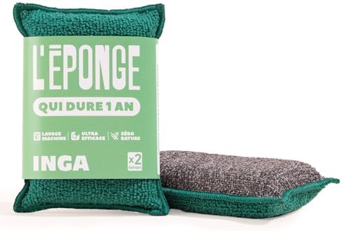 INGA - 4 X Eponges Réutilisables Lavables - Très Efficaces, Ne Rayent ...