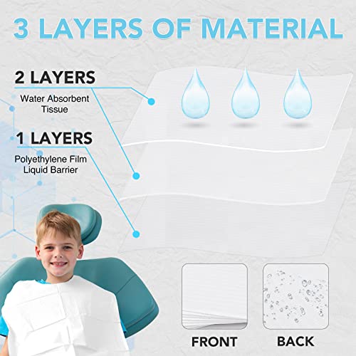 Snapklik.com : 80 Pack Disposable Dental Bibs 13x183-Ply Waterproof ...
