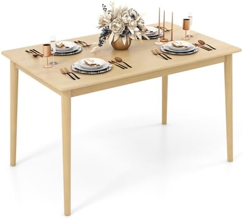 Amazon.com - COSTWAY Dining Table, 48” Wooden Rectangular Kitchen Table ...