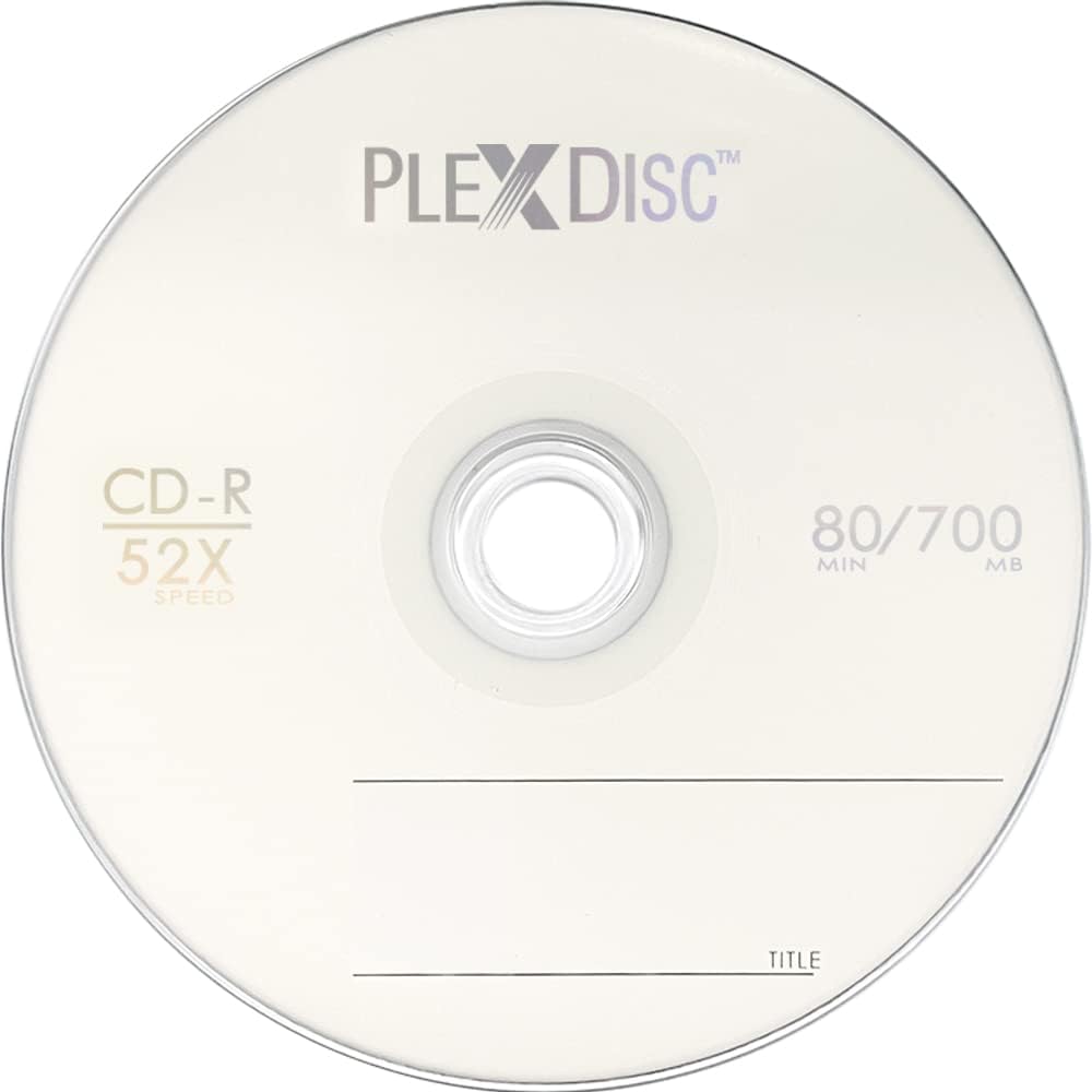 PlexDisc CD-R 700MB 52X Logo Top Grabable Media – Paquete de 100 (sin ...