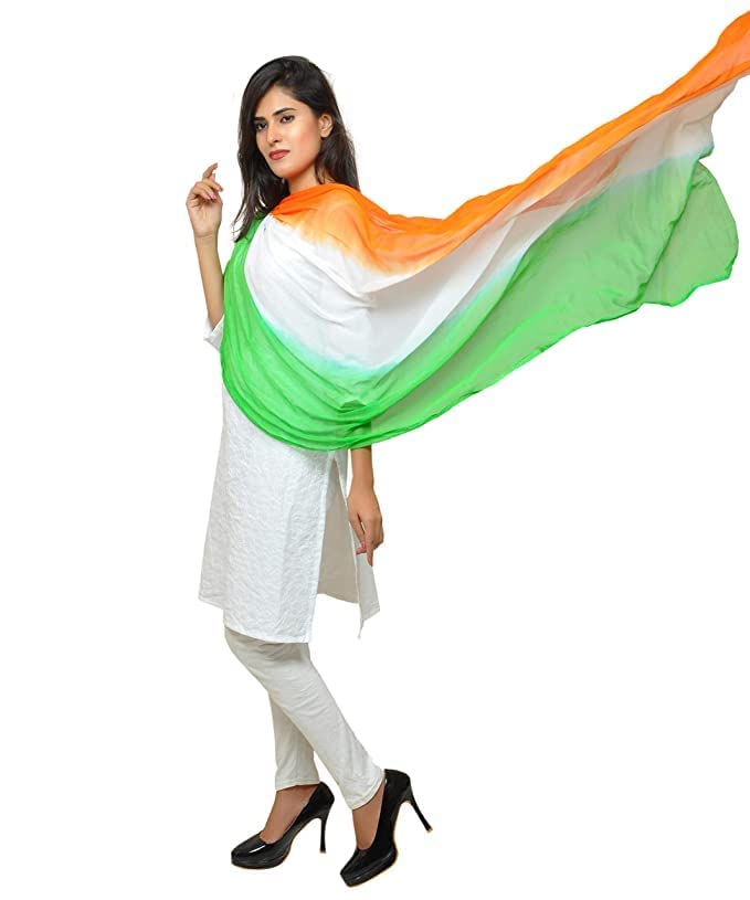 Buy Generic kalpit Women's Chiffon Tri Color Dupatta Tiranga Dupatta ...