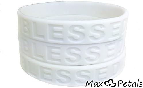 Amazon.com: 3 Pack - BLESSED Bracelets Silicone Wristbands: Clothing ...