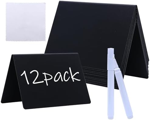 Amazon.com : 12 Pack Mini Chalkboard Signs (4"x3") with Liquid Chalk ...
