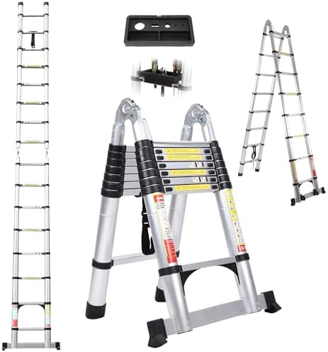Dajianglx 16.5FT Telescoping Ladder A-Frame Aluminum Extension Ladders ...