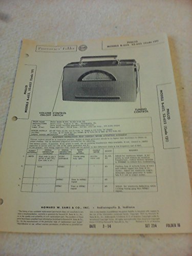 Philco Models B-652, 53-652 (Code 121) PHOTOFACT set 234 folder 10 ...