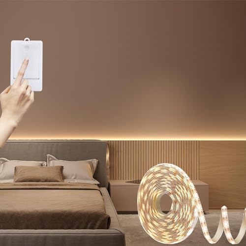 CCILAND LED Streifen Batterie, 3 Meter 90 LED Klebe Streifen mit 8 Modi ...