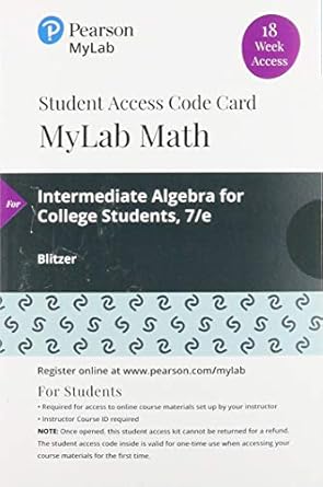 Intermediate Algebra for College Students - MyLab Math with Pearson ...