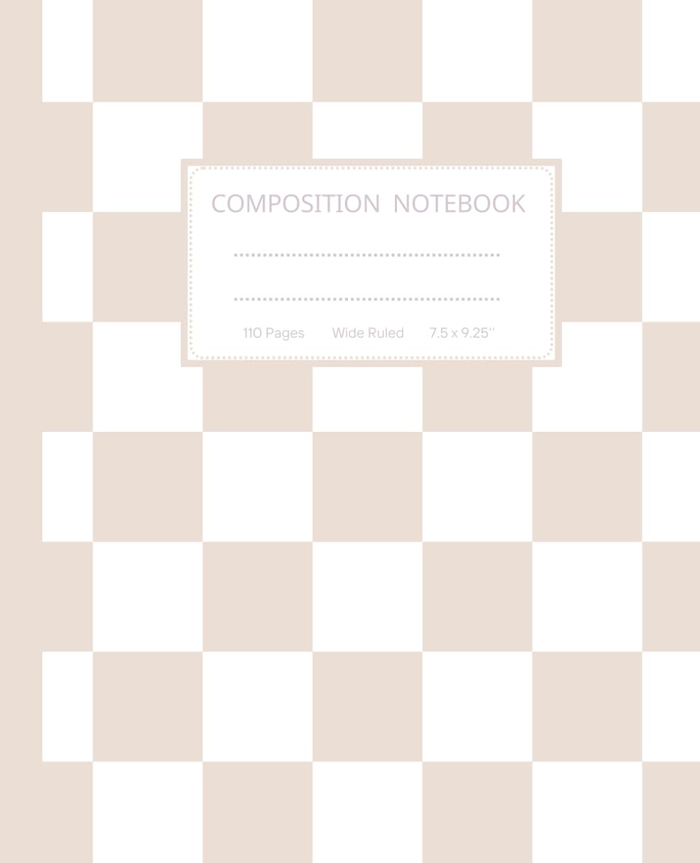 Amazon.com: Beige Aesthetic Preppy Composition Notebook: Wide Ruled ...
