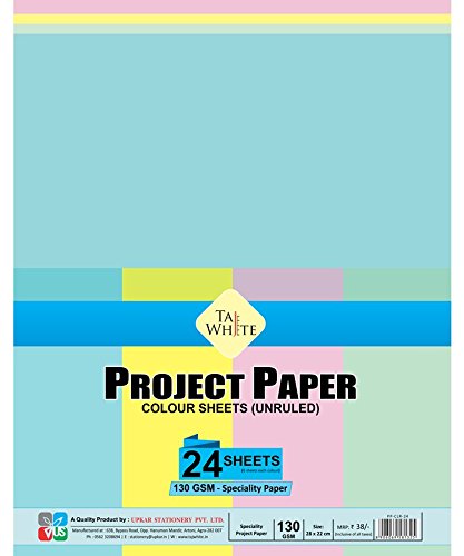 Project Paper 28 * 22 cm - Unruled Pg 24 : Amazon.in: Office Products