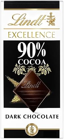 Amazon.com : Lindt EXCELLENCE 90% Cocoa Dark Chocolate Candy Bar, Dark ...