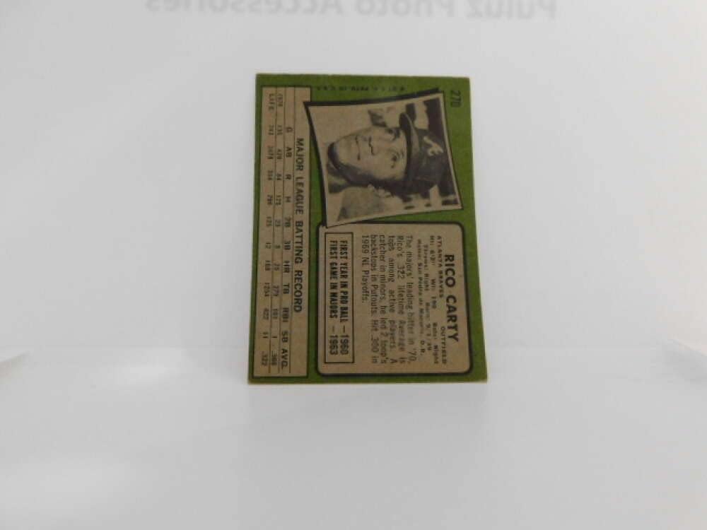 1971 Topps Baseball Series 3#270 Rico Carty Atlanta Braves Set Break 2 ...