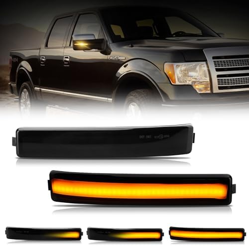 Amazon.com: HERCOO Sequential LED Side Mirror Turn Signal Lights Amber ...