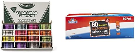 Amazon.com: Crayola Triangular Crayon Classpack (256 Count) and Elmer's ...