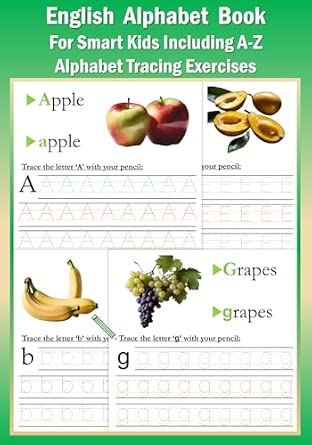 Amazon.com: English Alphabet Book For Smart kids Including A-Z Alphabet ...