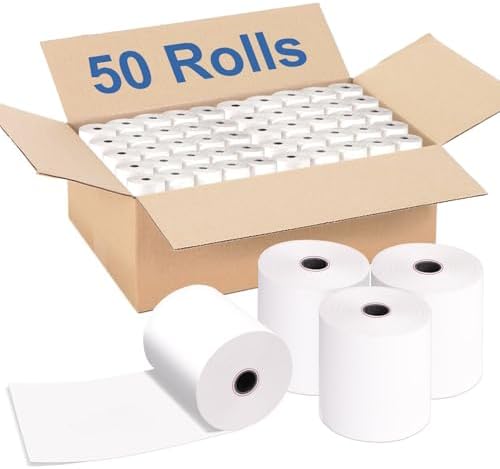 Amazon.com : (50 Rolls) 3" x 165' Kitchen Register Rolls,1 Ply Bond ...