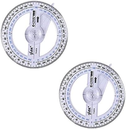 2PCS 360 Degree Angle Measure Circle Protractor 360 Degree Protractor ...
