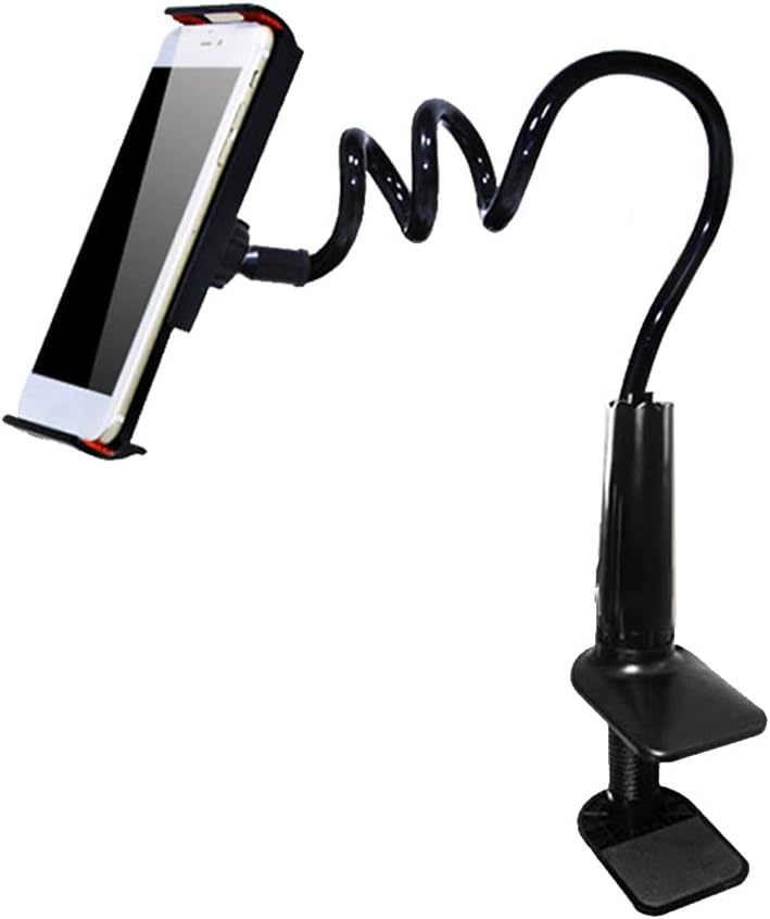 Amazon.com: Ozeau Clip On Phone Stand Holder Long Arm Gooseneck Bracket ...
