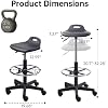 Amazon.com: KLASIKA Drafting Rolling Stool Adjustable Height with Foot ...