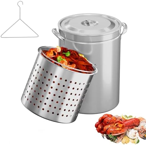 Amazon.com: Bonnlo 44QT Turkey Fryer Pot with Steamer Basket, Lid ...