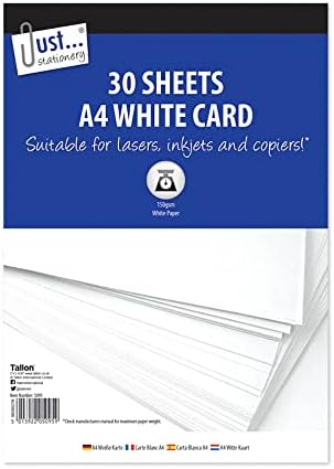 A4 White Card - 30 Sheets 150gsm Sheets Card Making Printer Craft Thick ...