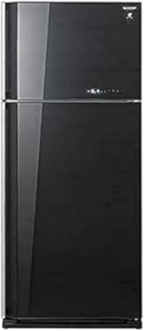 Sharp SJ-GV58A(BK) Refrigerator Inverter with 2 Glass Black Door and ...