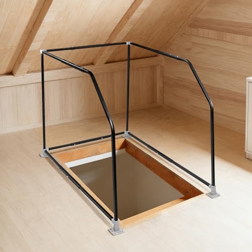 Lift Attic Ladder Safety Railing, Upgraded Adjustable Loft Handrail ...