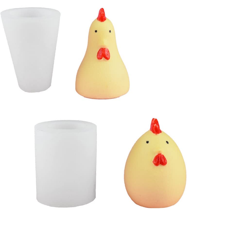 Amazon.com: 2pcs Animal Theme Cake Fondant Mold-3D Chicken Shape ...
