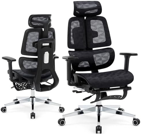 Amazon.com: Ergonomic Mesh Office Chair with Retractable Footrest ...