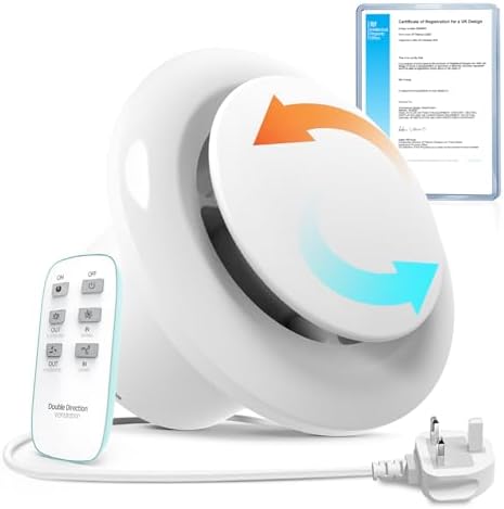 Kair Heat Recovery Silent Extractor Fan with Humidistat, Pullcord ...